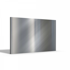 Made-to-measure brushed stainless steel rectangular plate