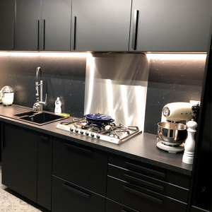 Splashback or hood base for kitchen