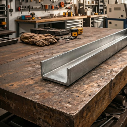 Profilé U en inox marin brut - Rail inox 316L mat sur mesure
