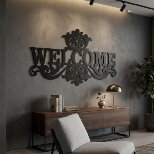 Wanddecoratie welcome barok op maat | John Steel