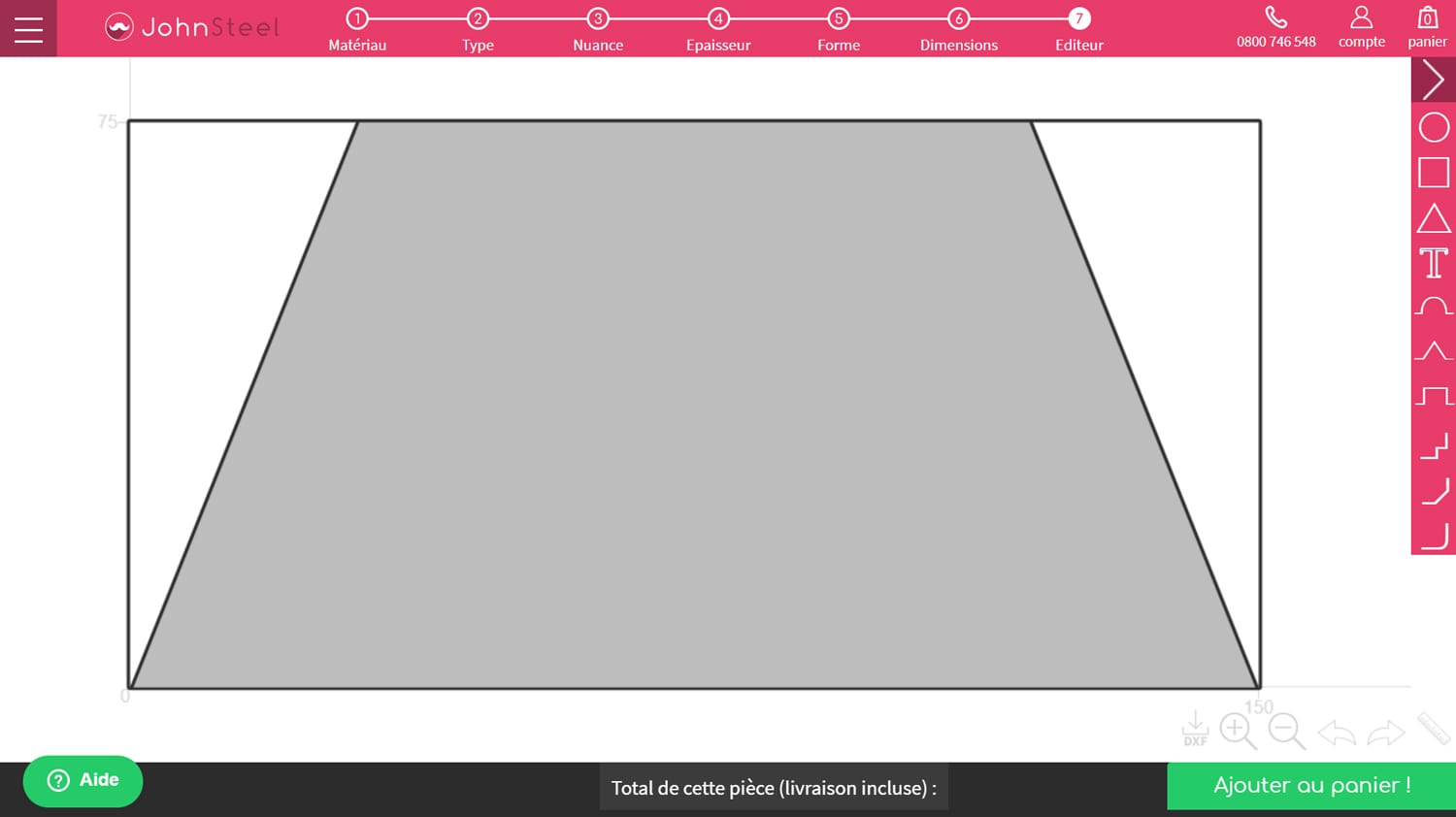 Réaliser un trapèze avec le configurateur - John Steel Mag